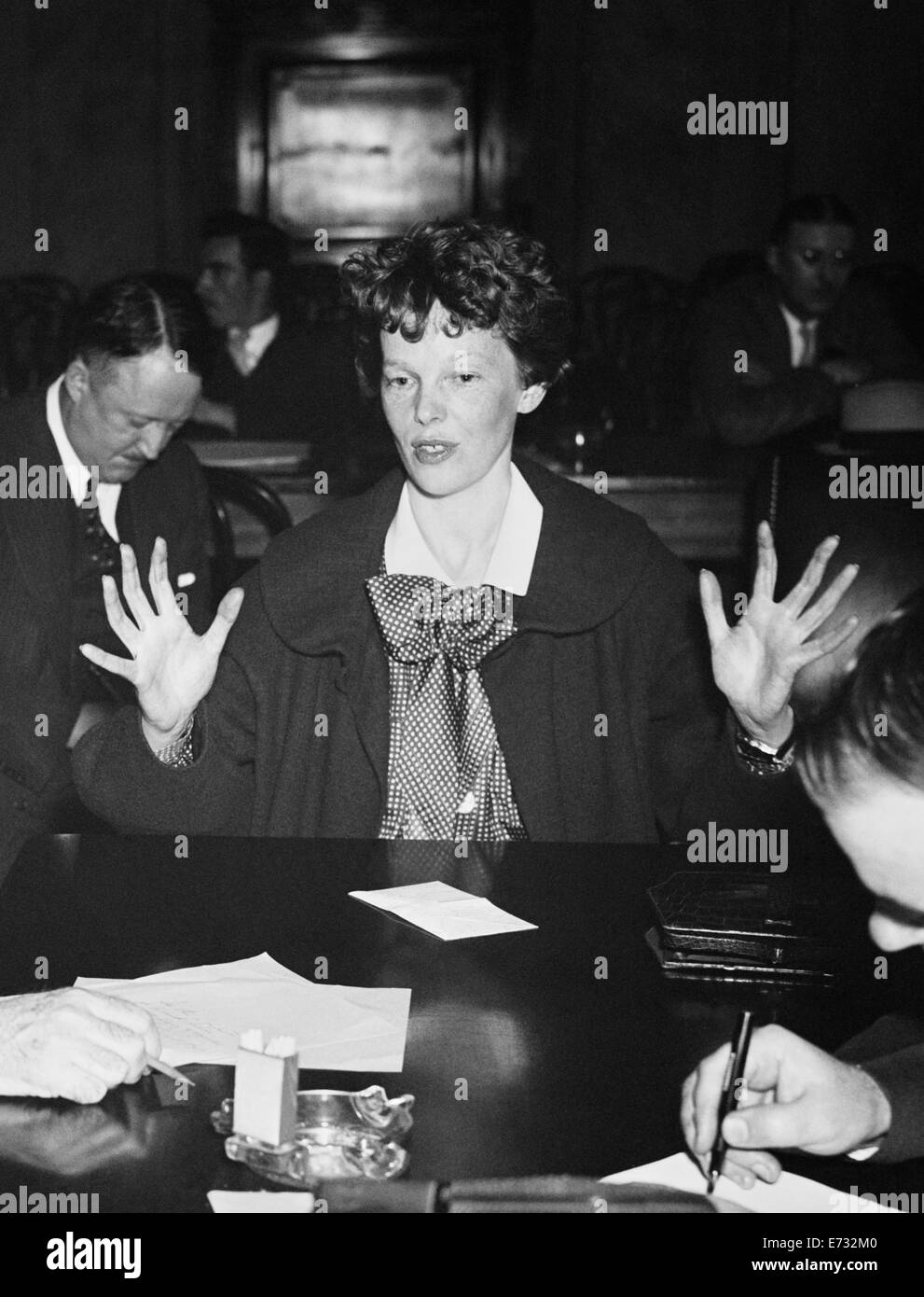 Vintage photo of American aviation pioneer and author Amelia Earhart ...