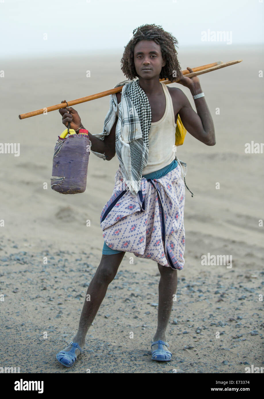 Afar Tribe Man Alone Along A Road, Assayta, Ethiopia Stock Photo - Alamy