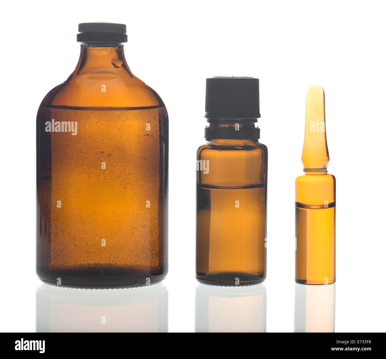 Glass Medicine Vials on a white background Stock Photo - Alamy