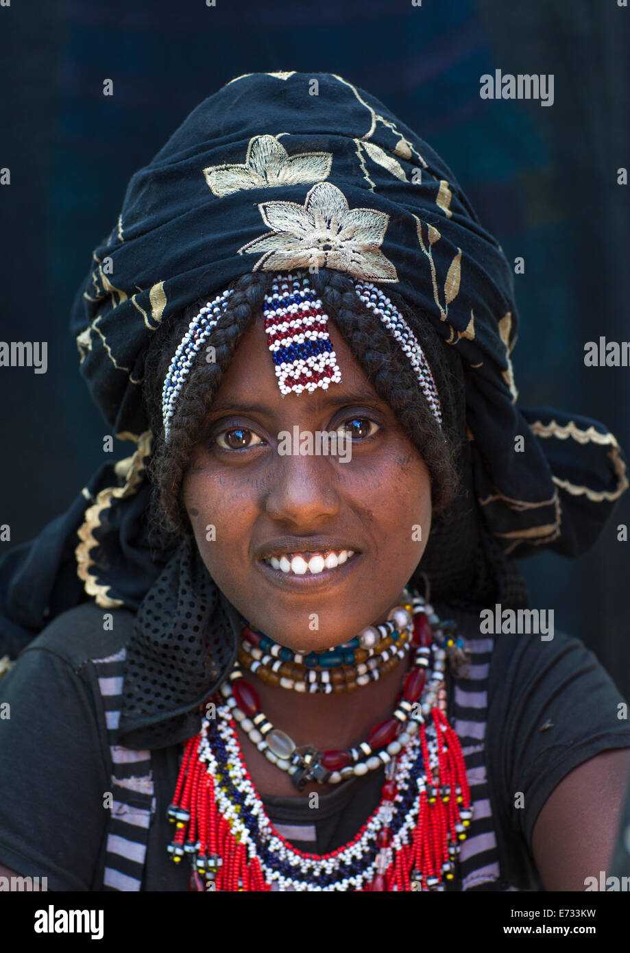 Afar Tribe Woman, Assaita, Afar Regional State, Ethiopia Stock Photo ...