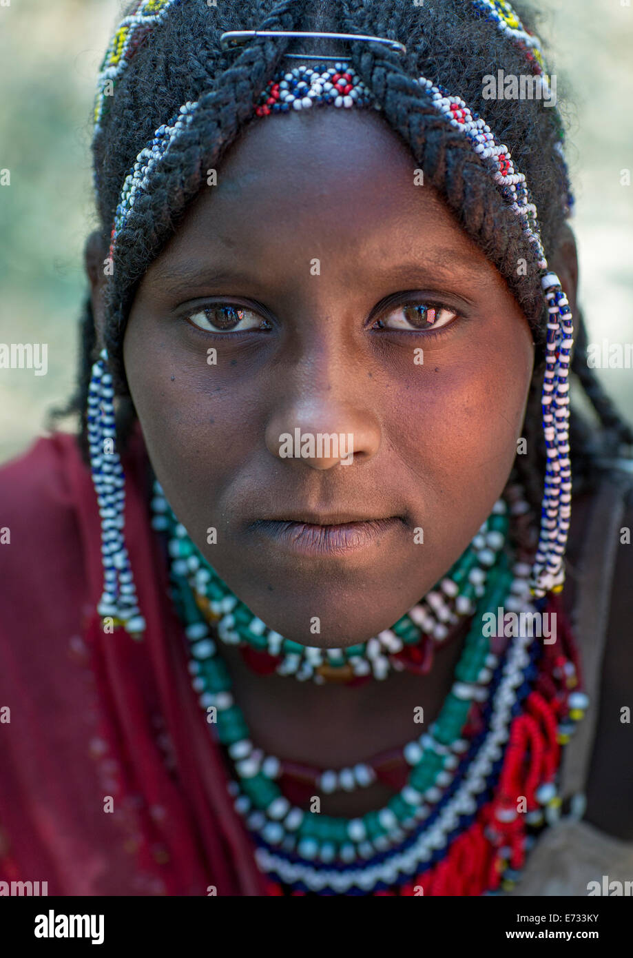 Afar Tribe Woman, Assaita, Afar Regional State, Ethiopia Stock Photo ...