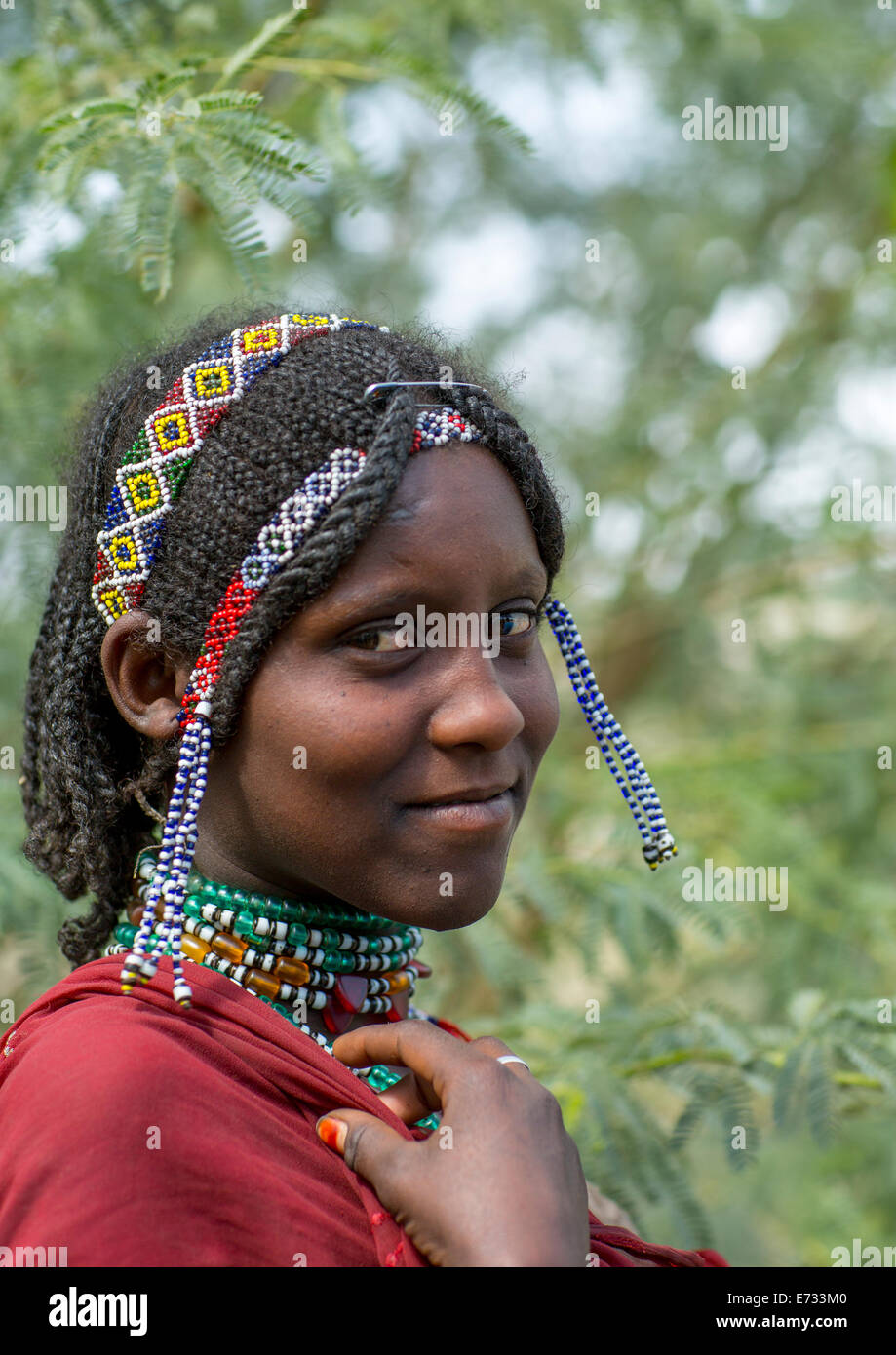 Afar Tribe Woman, Assaita, Afar Regional State, Ethiopia Stock Photo ...