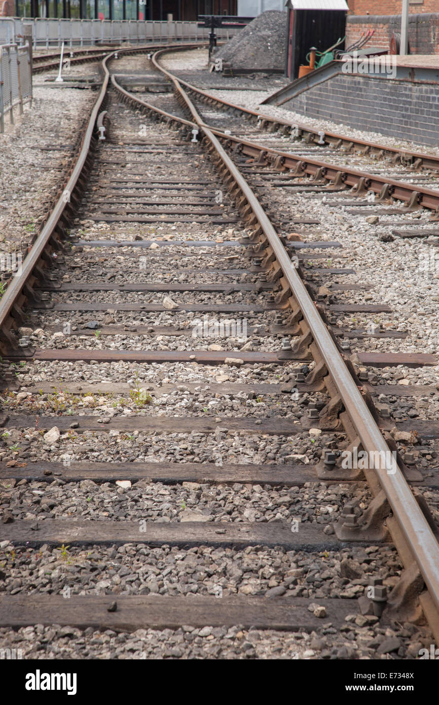 Railway Track Background in Urban Setting Stock Photo - Alamy