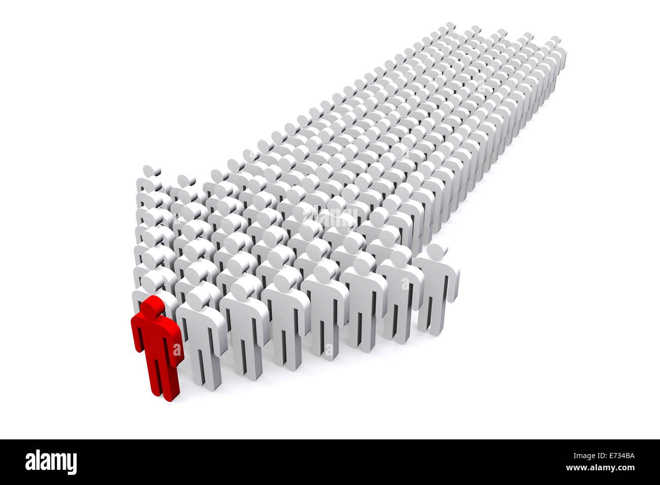 Group of business workers with red team leader on white background ...