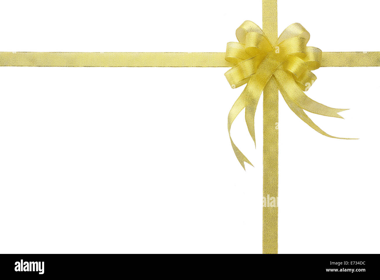 golden ribbon isolated on white background Stock Photo - Alamy