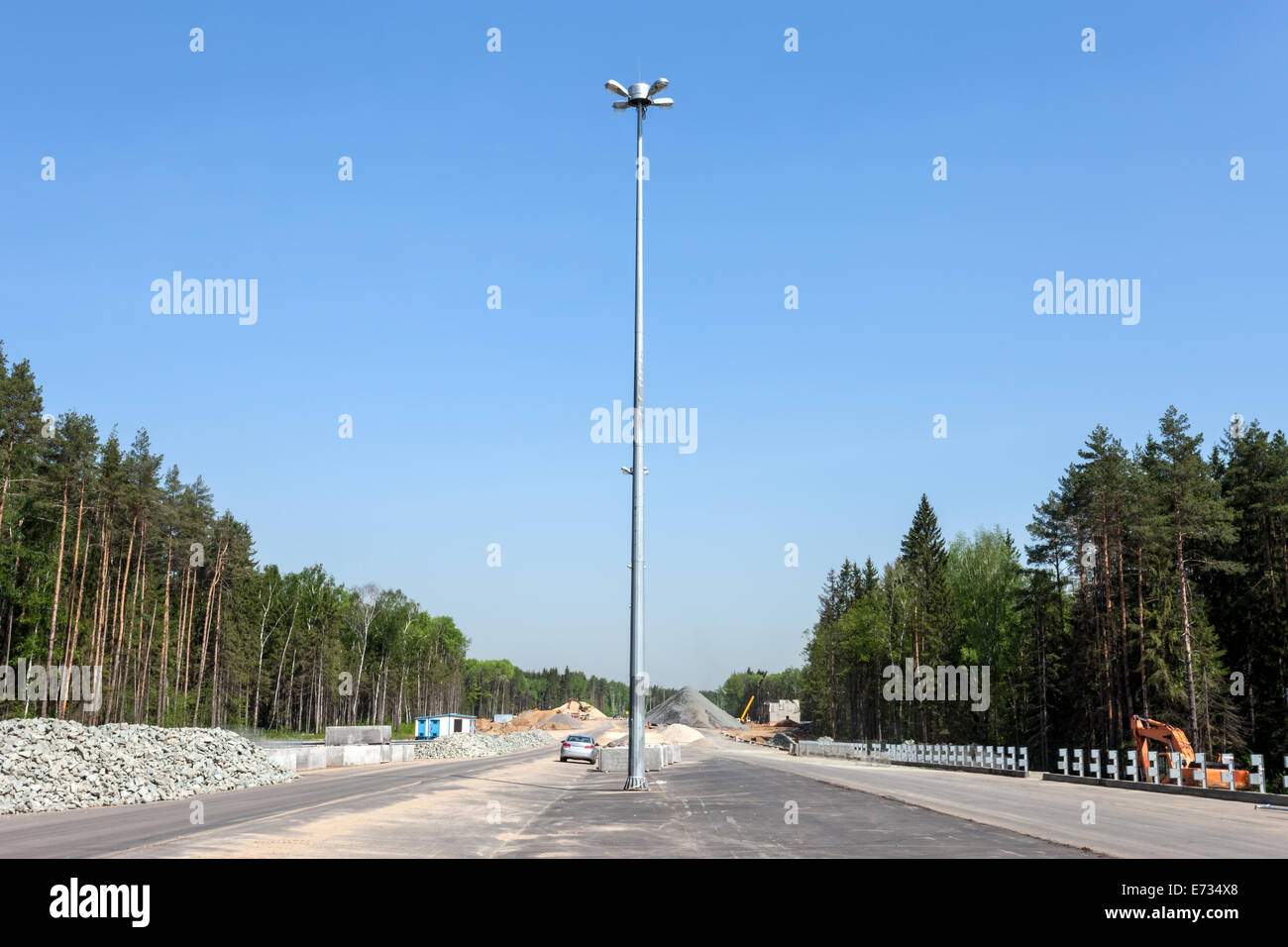 Road lantern on the sky background with trees Stock Photo - Alamy