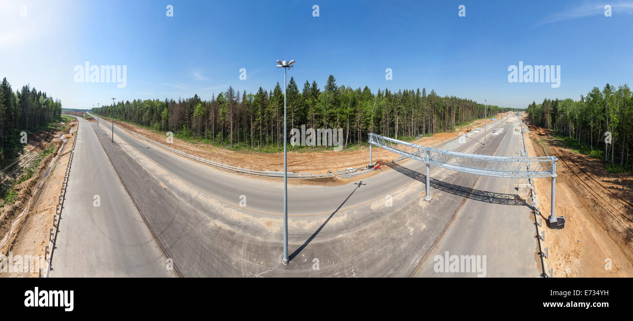 Fish-eye view of the new road Stock Photo - Alamy