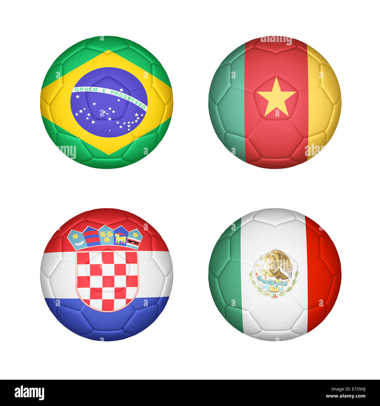 Soccer ball mapping with 4 country flags set Stock Photo - Alamy