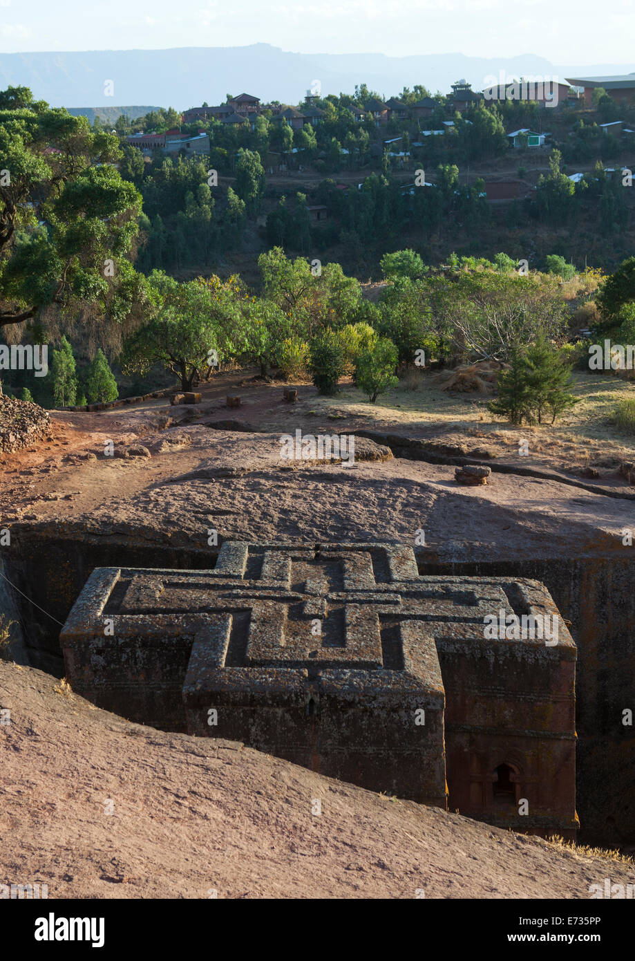 Monolithic Rock-cut Church Of Bete Giyorgis, Lalibela, Ethiopia Stock ...