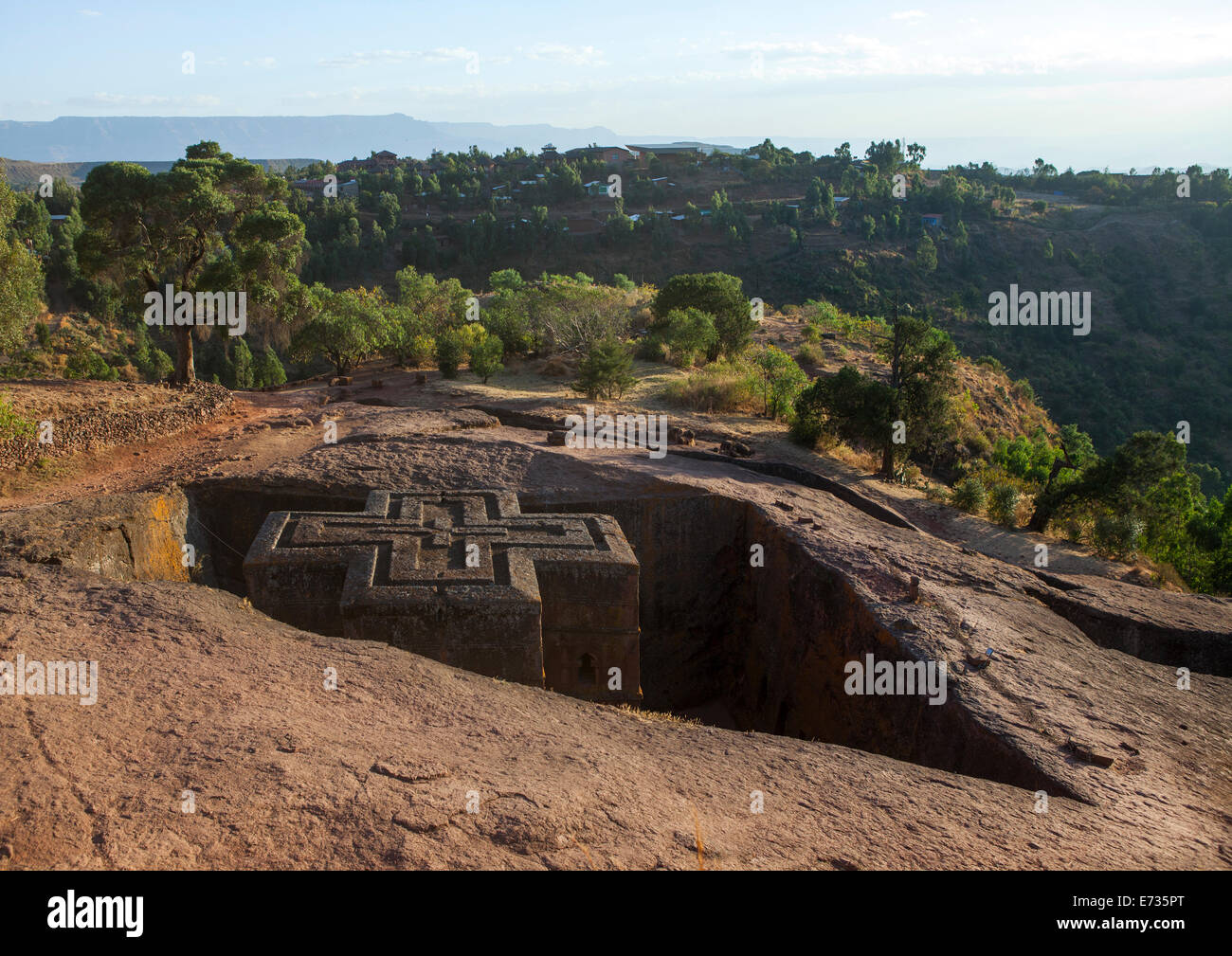 Monolithic Rock-cut Church Of Bete Giyorgis, Lalibela, Ethiopia Stock ...