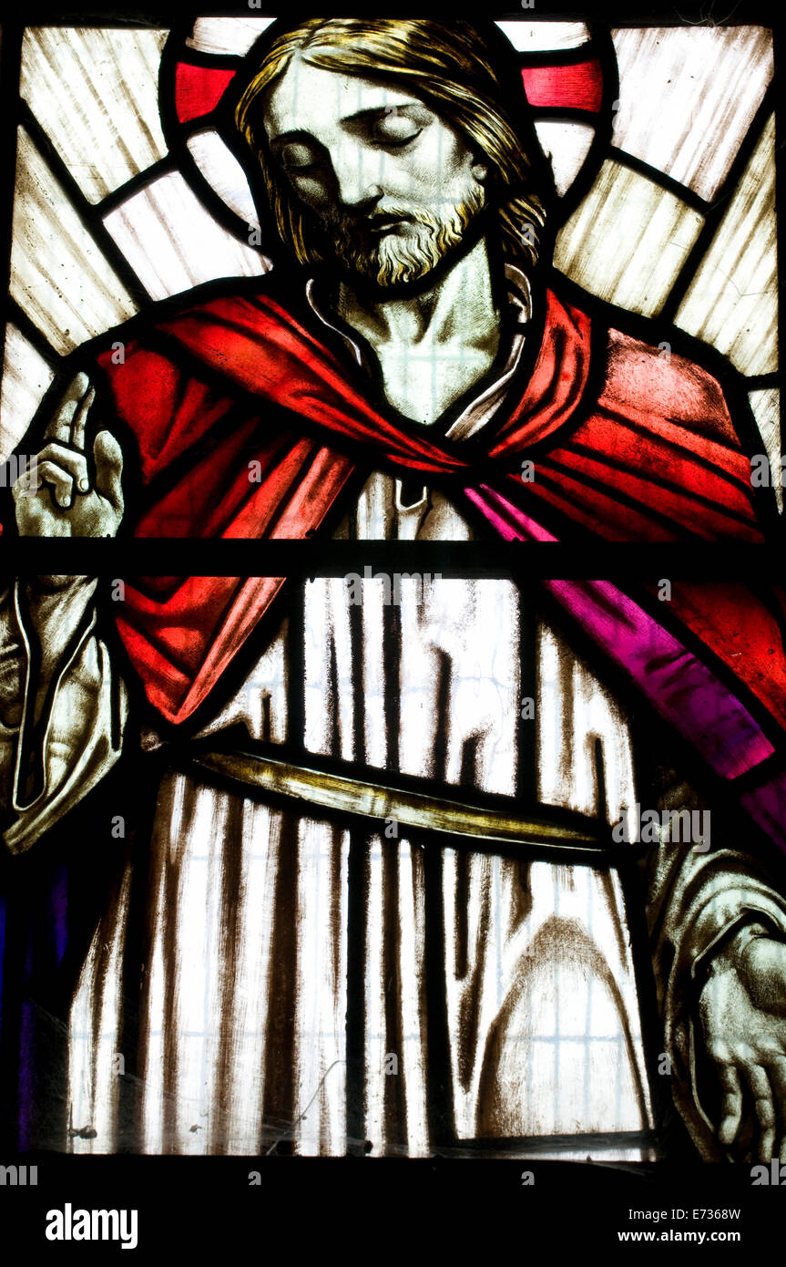 Christian Religious art stained glass Stock Photo - Alamy