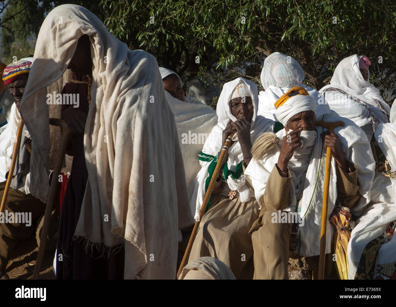 Orthodox Pilgrims At Timkat Festival, Lalibela, Ethiopia Stock Photo ...