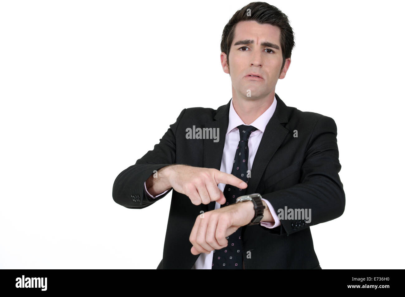 Pointing behind with her thumb hi-res stock photography and images - Alamy