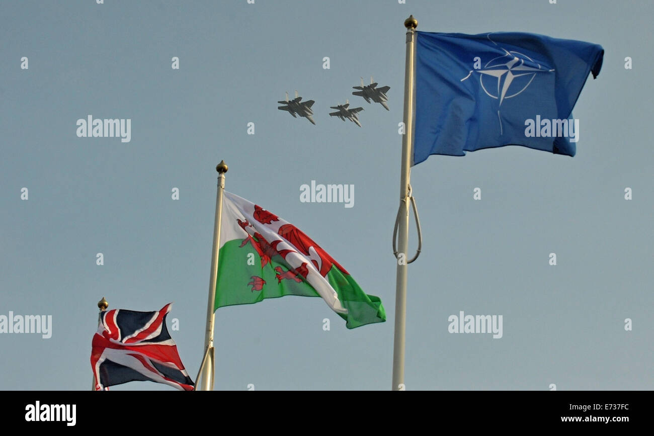 Newport, Wales, UK. 5th Sept, 2014. Ceremonial flyover of military ...