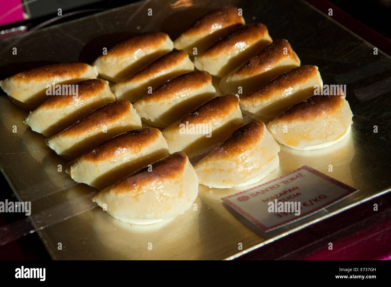 Spain, Castille Mancha, Toledo, Display of marzipan sweetmeats a ...