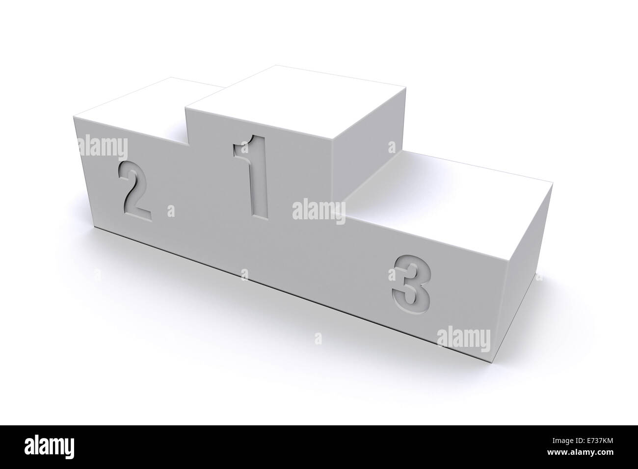 3D render empty winners podium on white background Stock Photo - Alamy