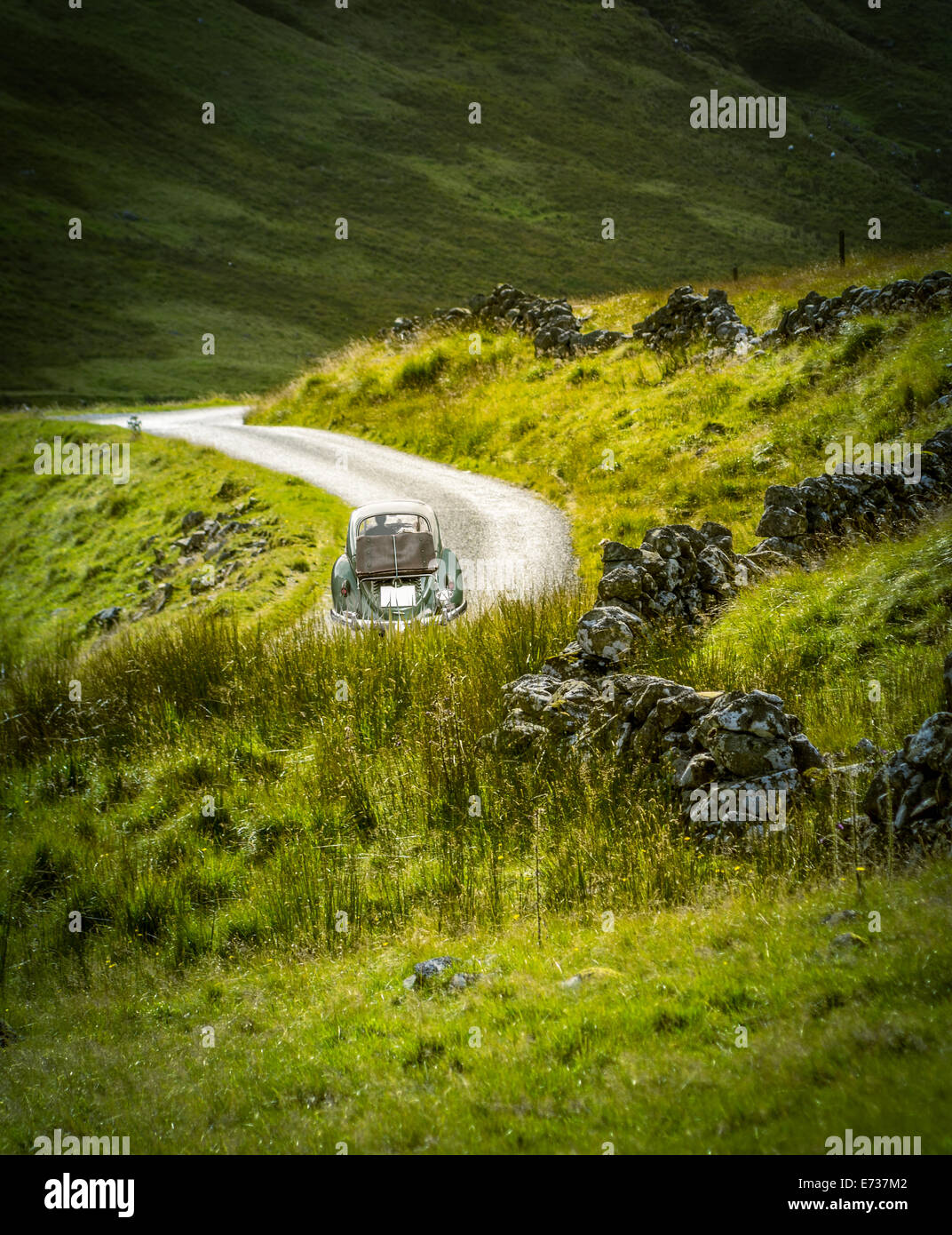 Vintage Car Touring The British Countryside Stock Photo - Alamy