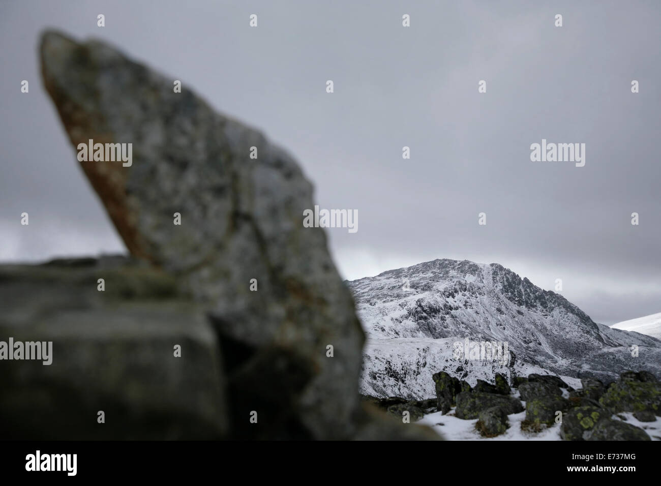View towards Y Foel Goch from Gallt Yr Ogof, Snowdonia, Wales Stock ...