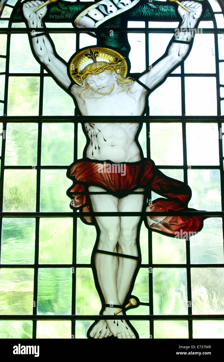 Christian Religious art stained glass Stock Photo - Alamy
