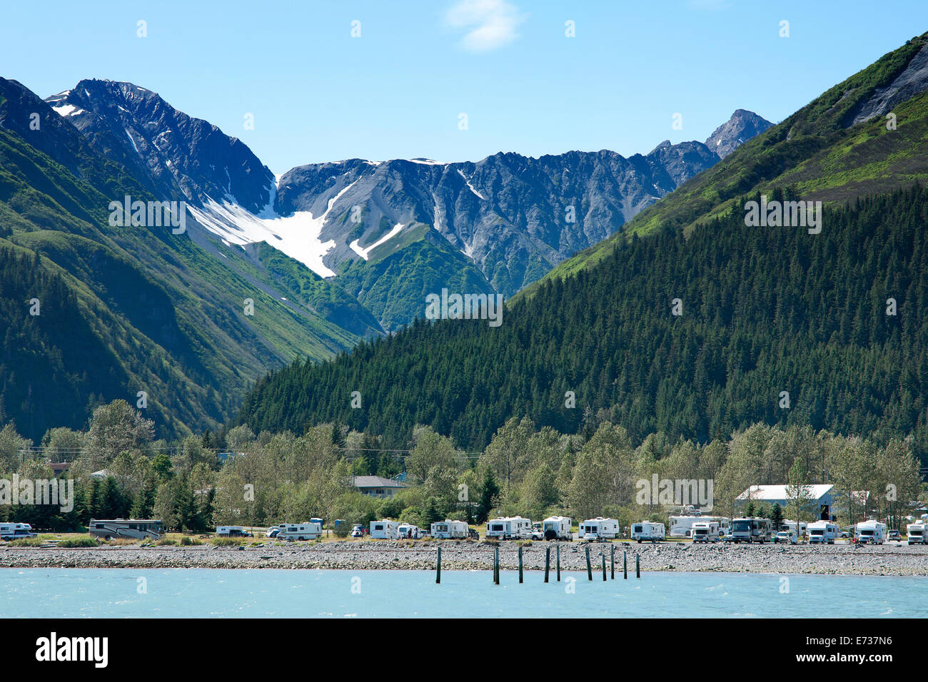 Camping at water's edge near Seward, Alaska Stock Photo - Alamy