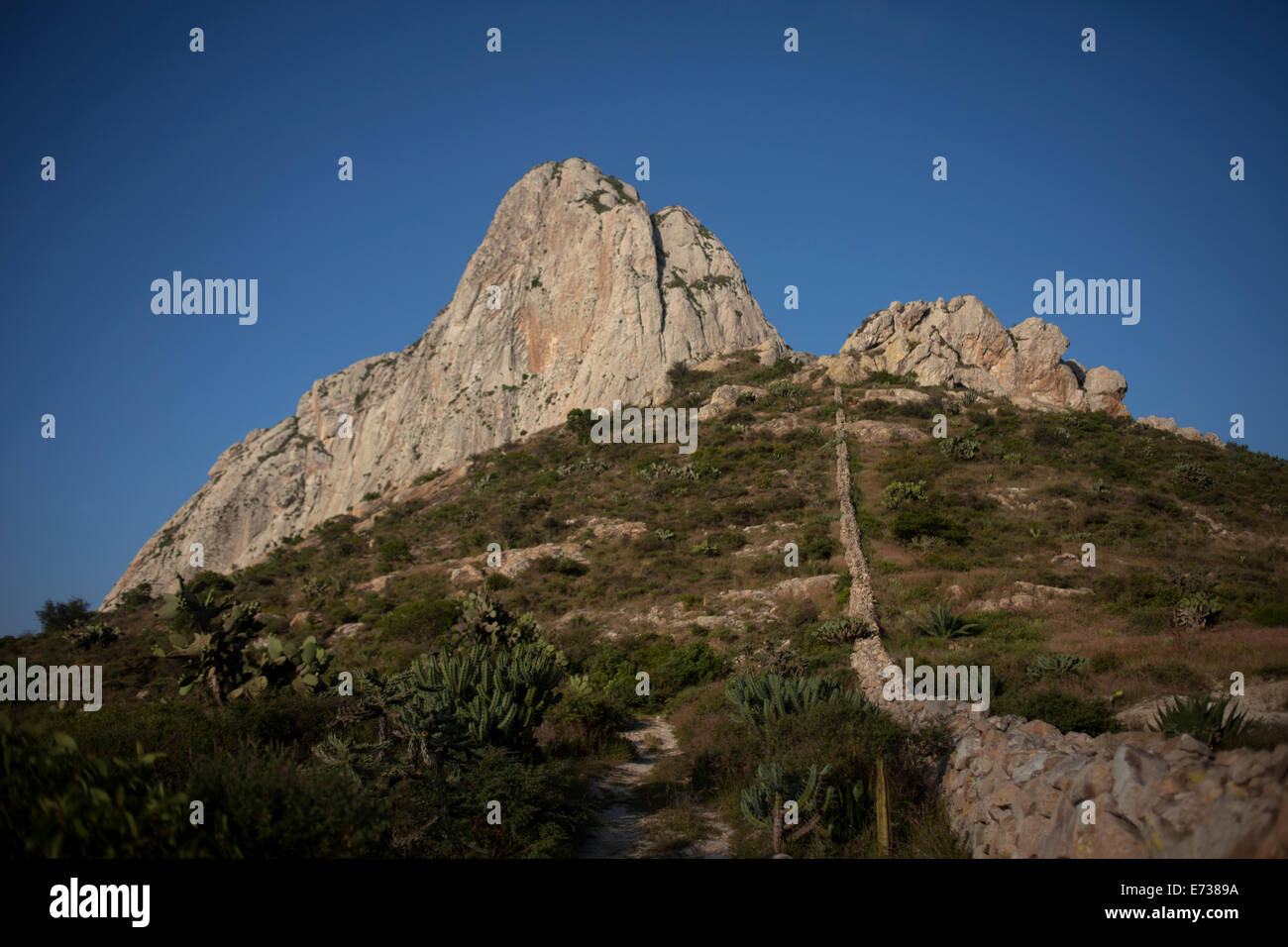 The Pena de Bernal monolithic mountain in San Sebastian Bernal ...