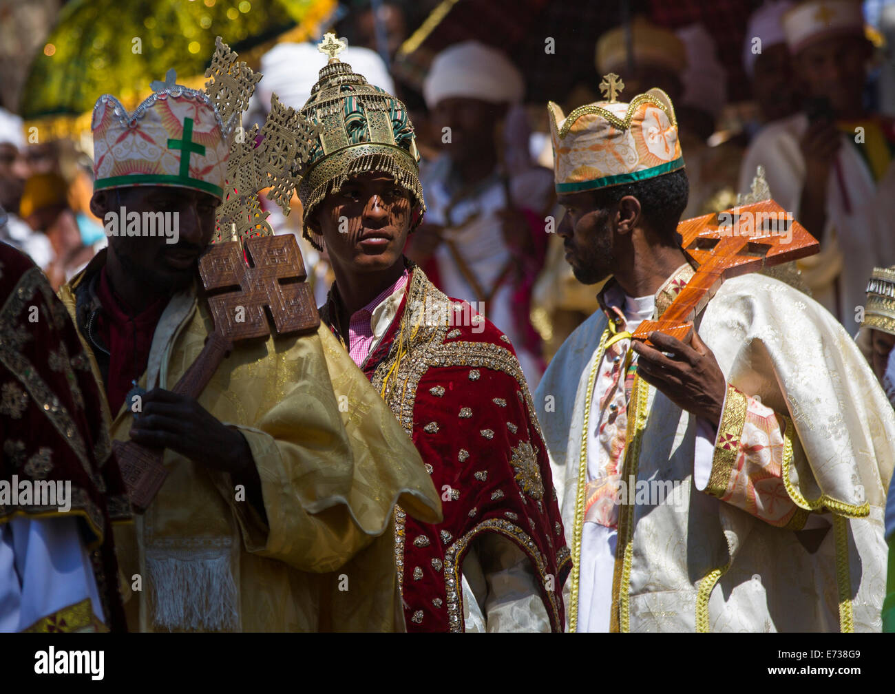 Ethiopian Orthodox Priests Celebrating The Colorful Timkat Epiphany ...