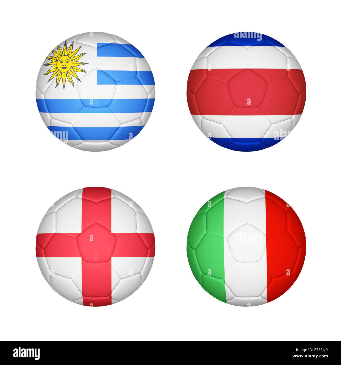 Soccer ball mapping with 4 country flags set Stock Photo - Alamy