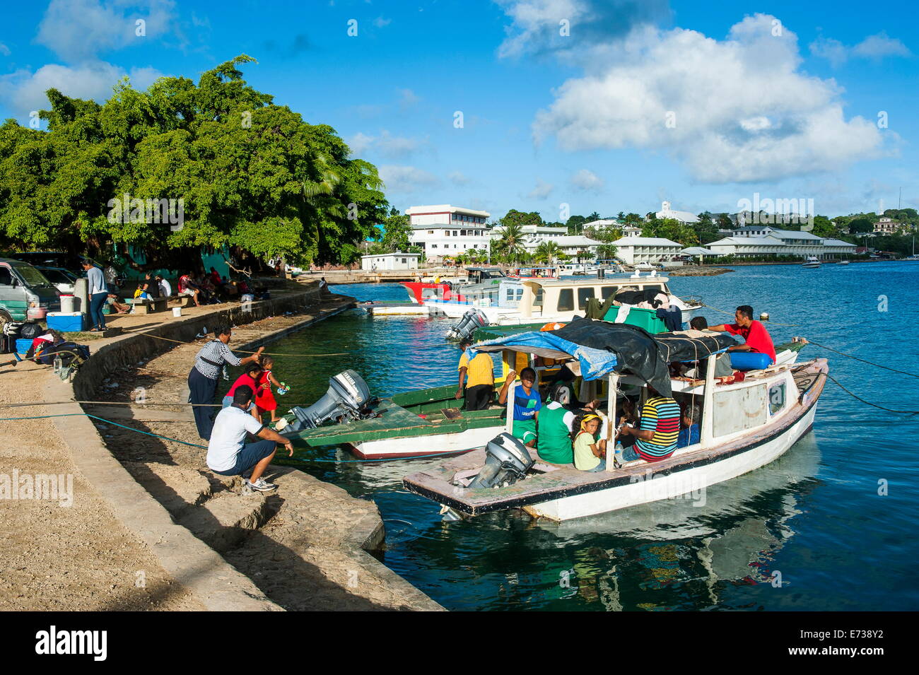 Little boats in the harbour of Neiafu, Vavau, Vavau Islands, Tonga ...
