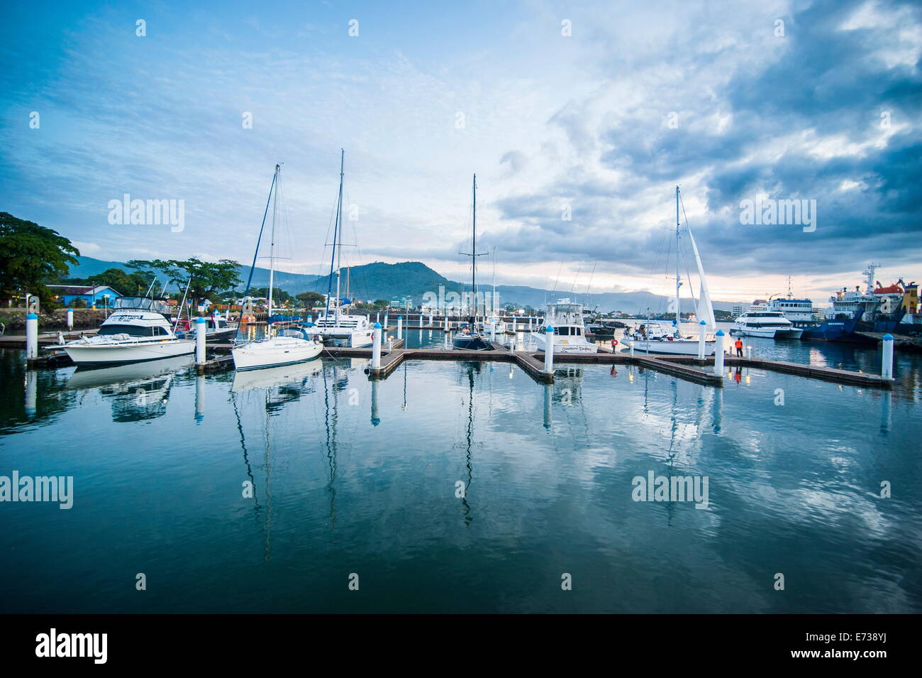 Sailing harbour of Apia at sunset, Upolu, Samoa, South Pacific, Pacific ...