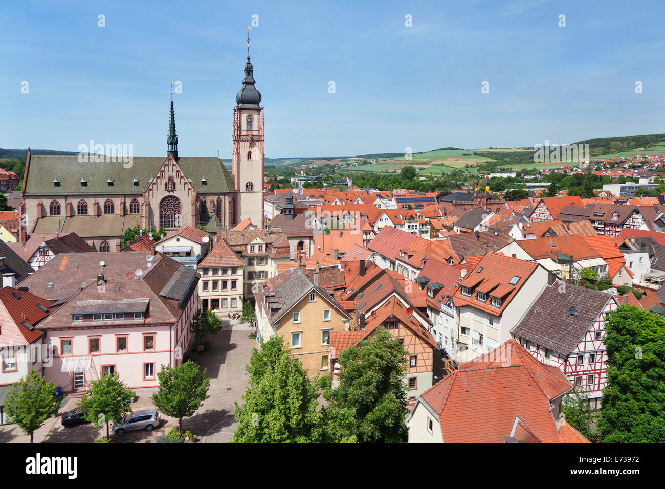 Stadtkirche St. Martin Church, old town of Tauberbischofsheim ...