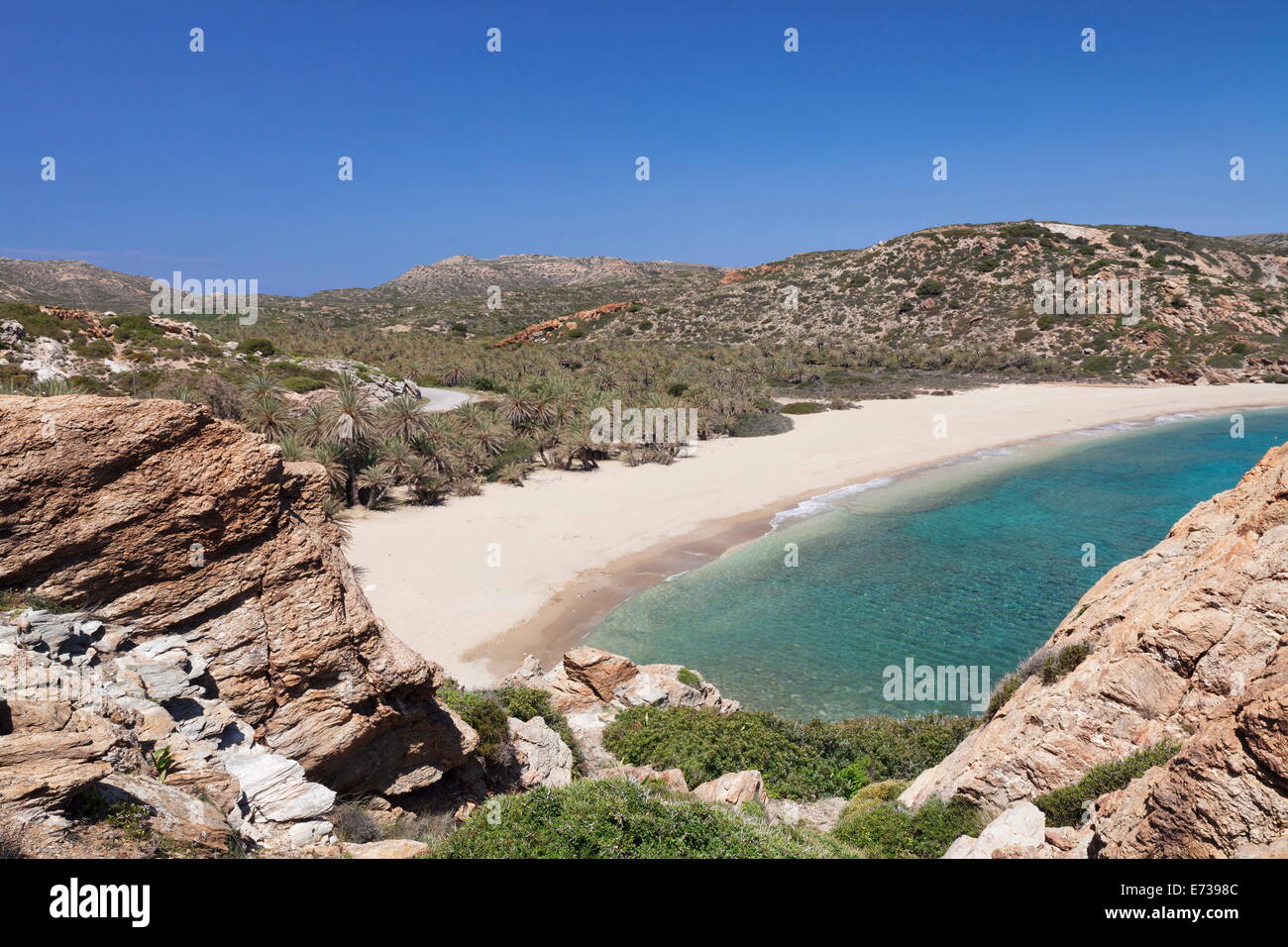 Beach and Palm Tree Forest, Vai, Lasithi, Eastern Crete, Crete, Greek ...