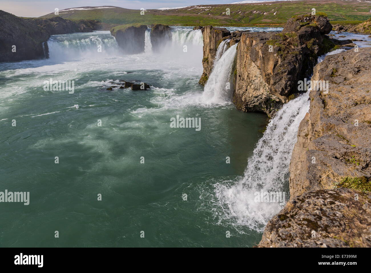 One of Iceland's most spectacular waterfalls, Godafoss (Waterfall of ...