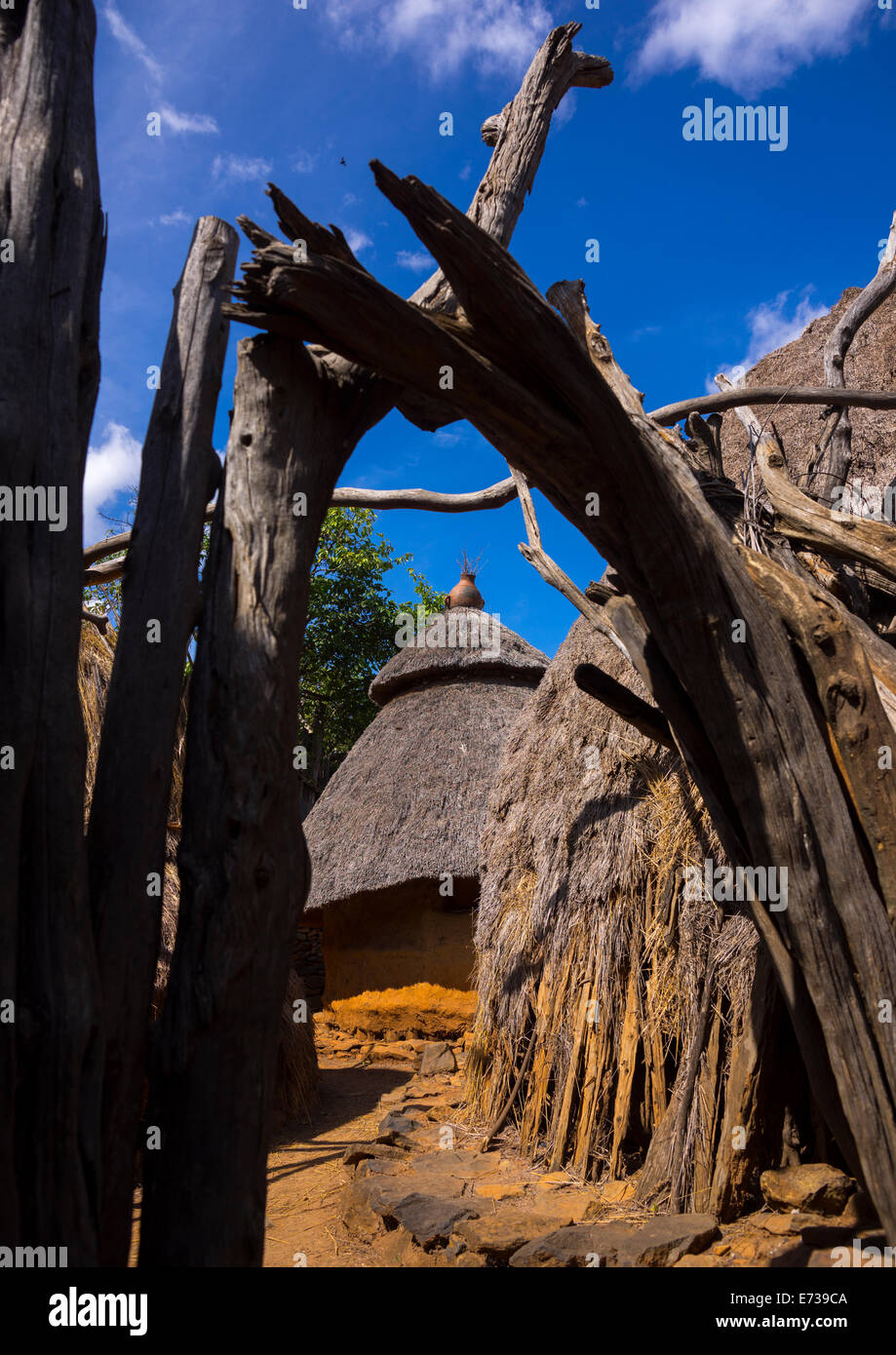 Konso Tribe Traditional Houses With Pots On The Top, Konso, Omo Valley ...