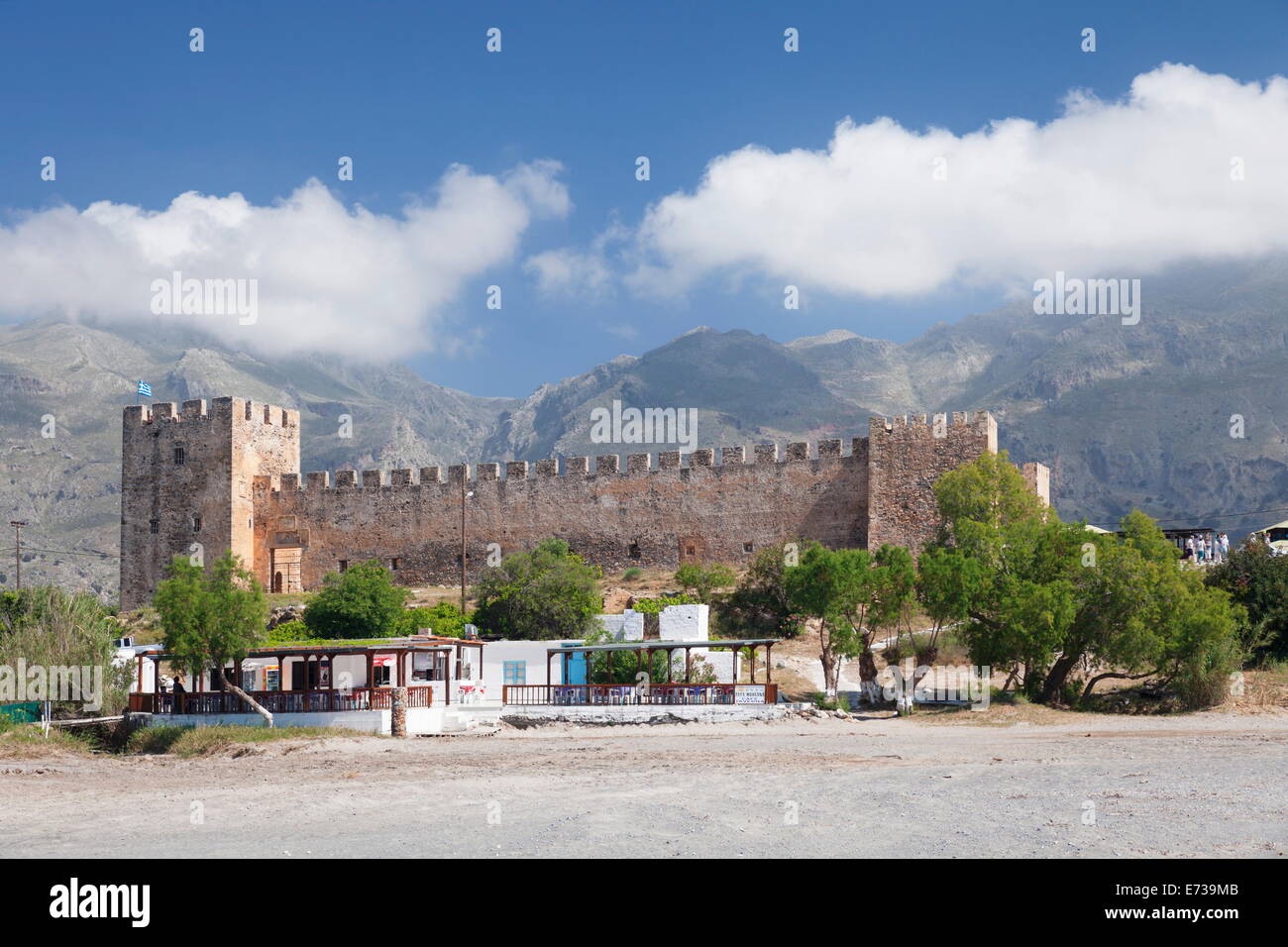 Venetian Castle in front of Lefka Ori Mountains (White Mountains ...
