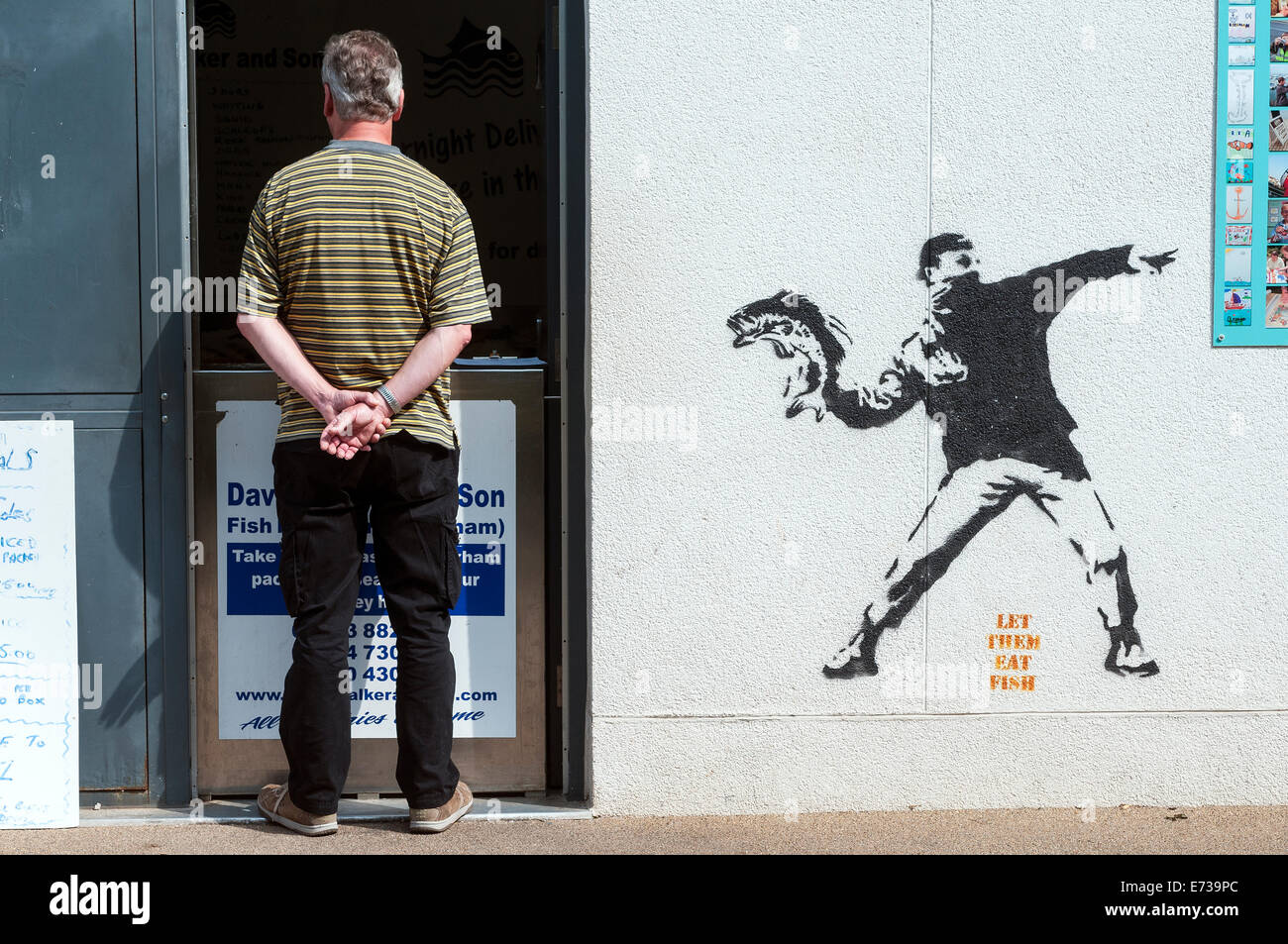 let them eat fish,fish wholesalers,brixham,banksy,street art,Banksy ...