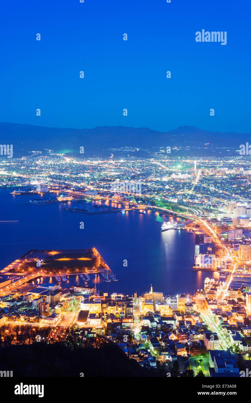 Hakodate Bay night view, Hokkaido, Japan, Asia Stock Photo - Alamy