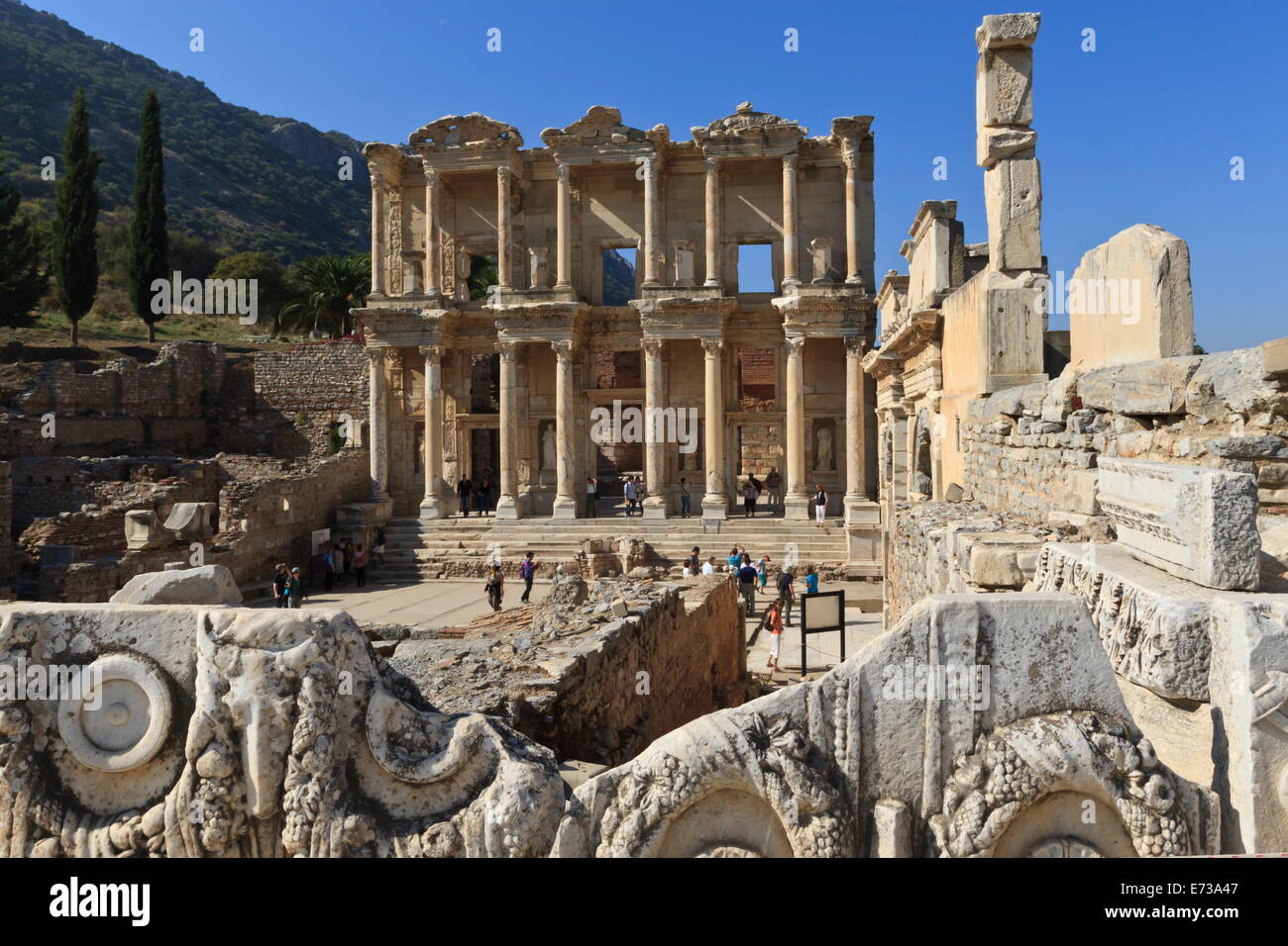 Library of Celsus, Roman ruins of ancient Ephesus, near Kusadasi ...