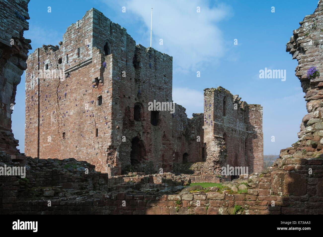 The 13th century Brougham Castle, interior view of the Great Keep ...