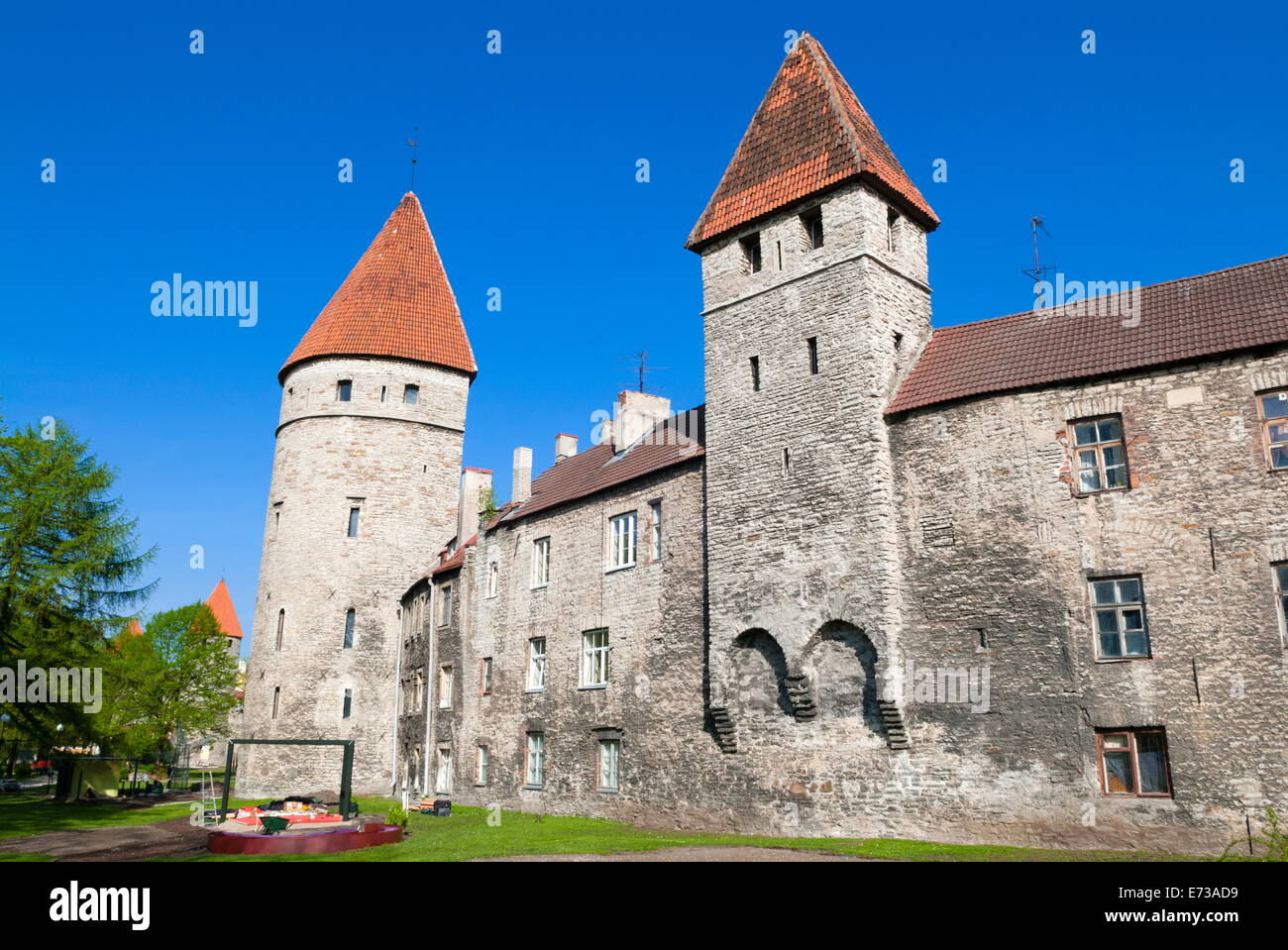 The old city walls of the Old Town of Tallinn, UNESCO World Heritage ...