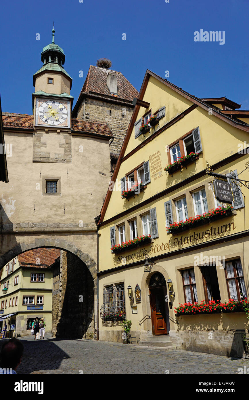 Markus Tower and Roder arch, Rothenburg ob der Tauber, Romantic Road ...