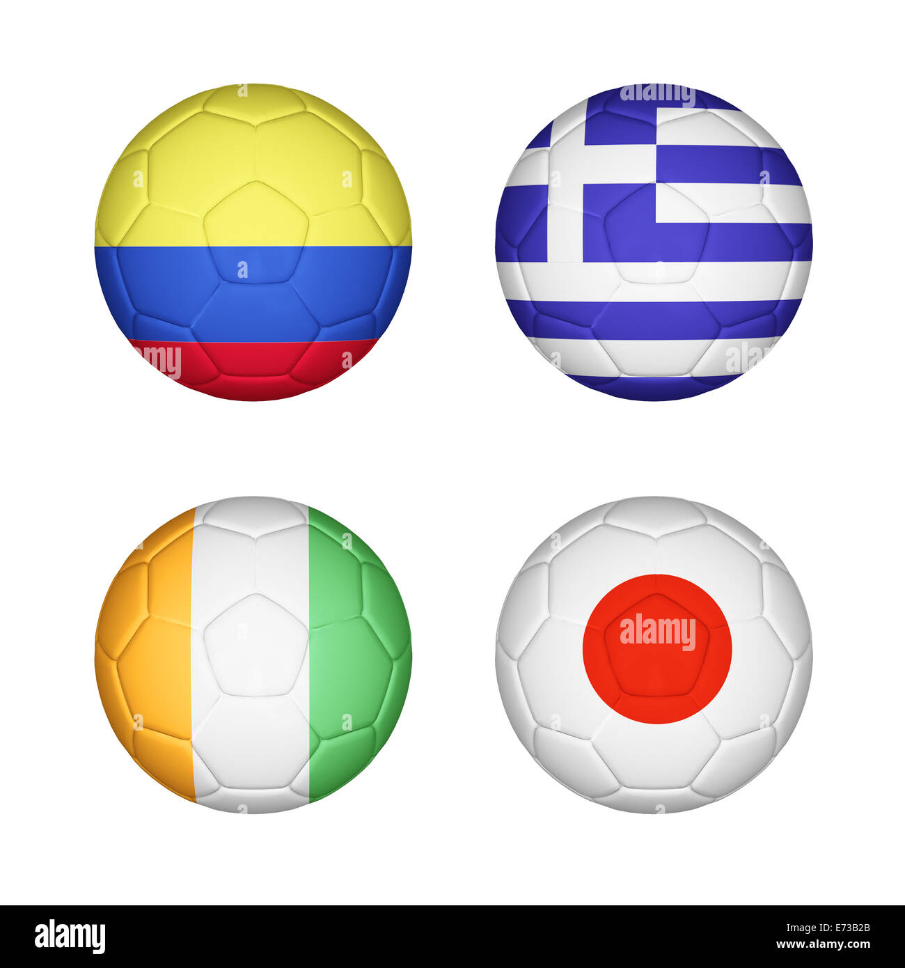 Soccer ball mapping with 4 country flags set Stock Photo - Alamy