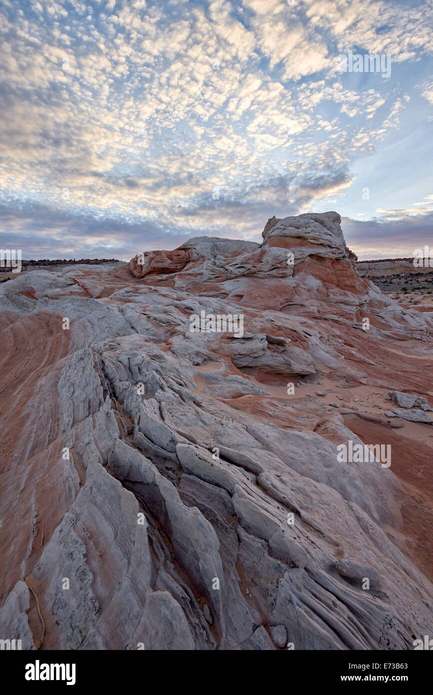 Clouds over white and salmon sandstone, White Pocket, Vermilion Cliffs ...