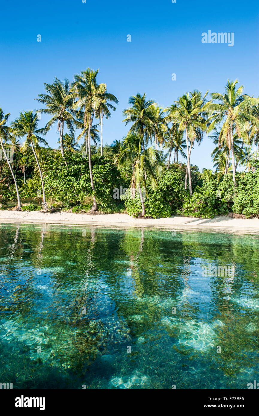 White sand beach, Nanuya Lailai island, the blue lagoon, Yasawas, Fiji ...