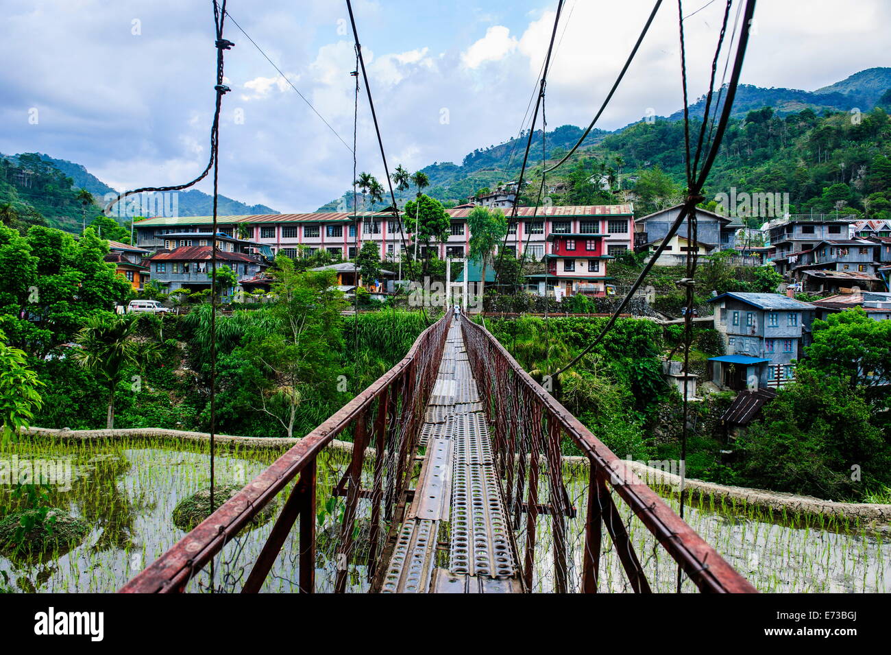 Huge hanging bridge in Banaue, Northern Luzon, Philippines, Southeast ...