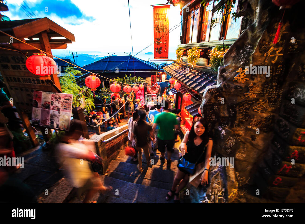 New Taipei City, Taiwan - June 30, 2014: The seaside mountain town ...