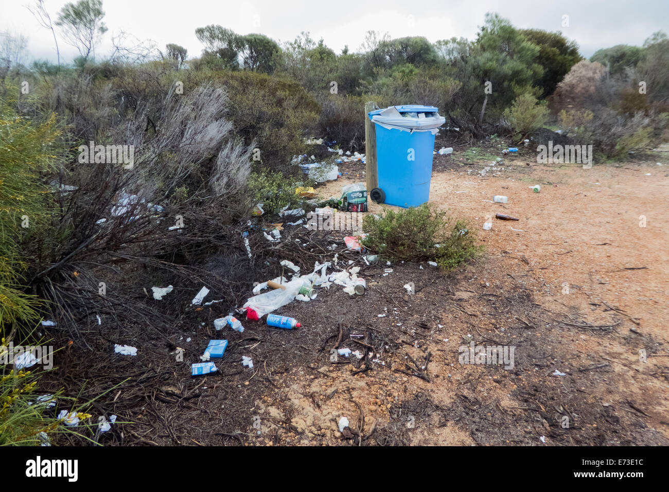garbage on picnic area Stock Photo - Alamy