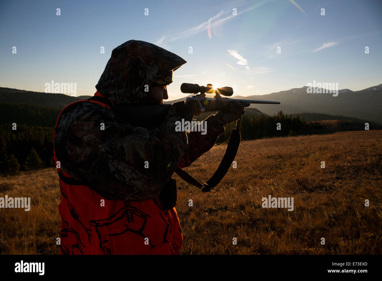 A male hunter at sunrise Stock Photo - Alamy