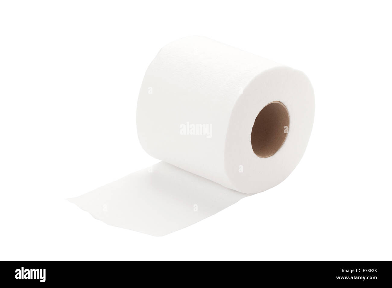 single rolled toilet paper isolated on white background with path Stock ...