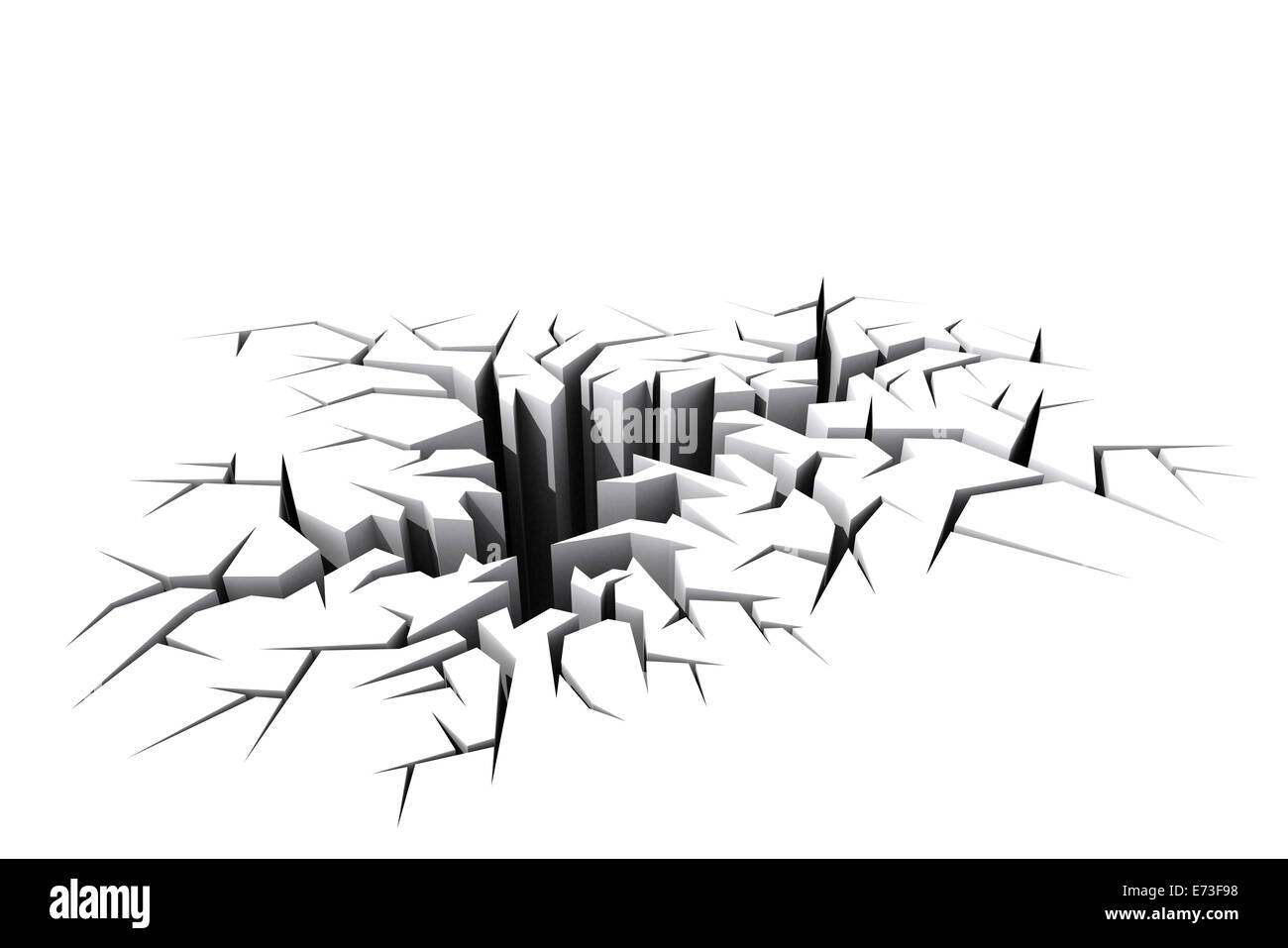 White cracked ground floor rendered in 3d Stock Photo - Alamy