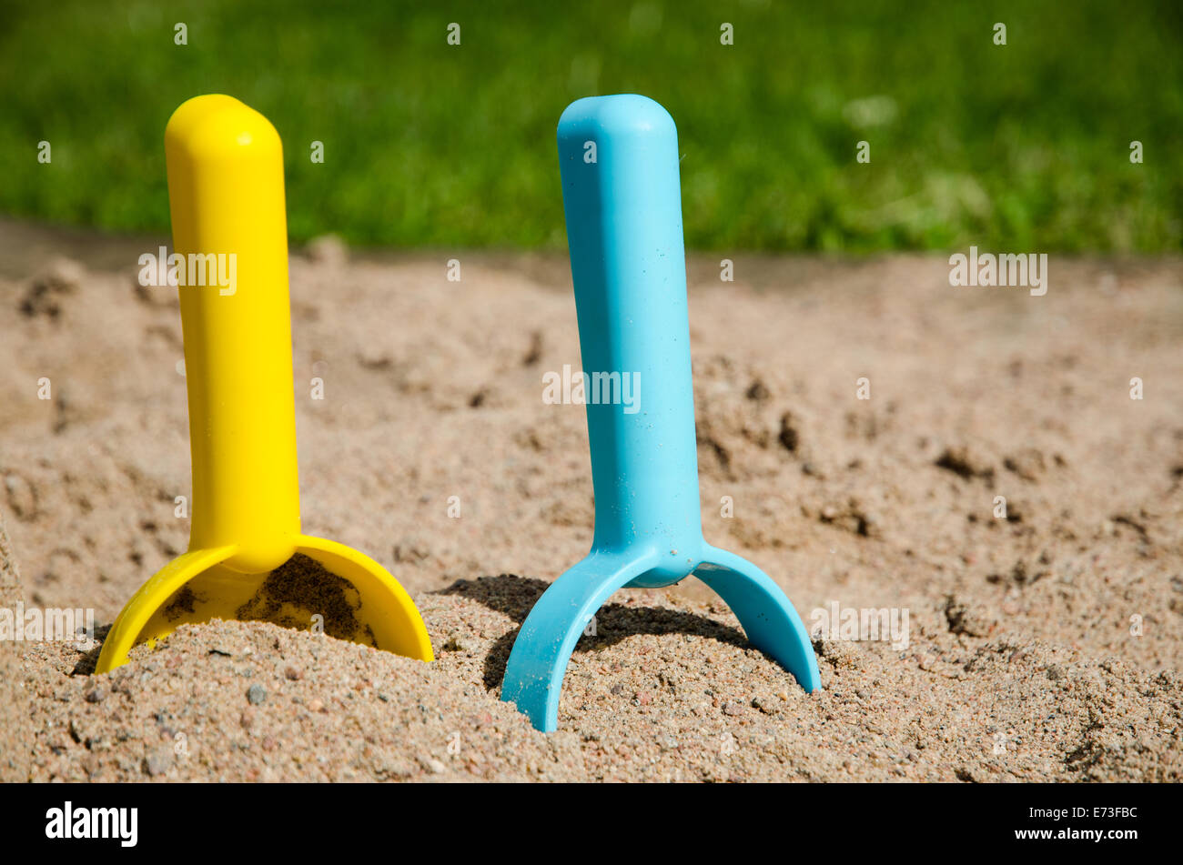 Closeup of colorful sandbox tools - conceptual sandbox level image ...